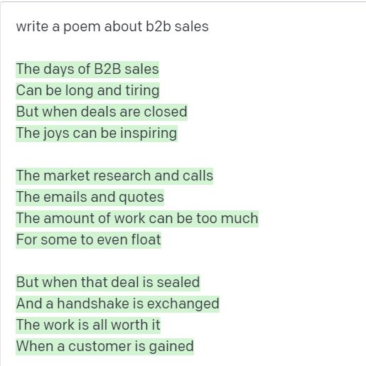Volodymyr Salyga en LinkedIn: I asked AI to write a poem about B2B ... Volodymyr Salyga en LinkedIn: I asked AI to write a poem about B2B ...