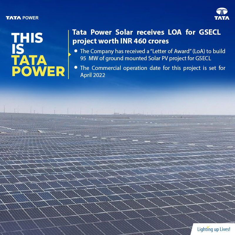 TATA Power on LinkedIn: Tata Power Solar receives LOA for GSECL project ... TATA Power on LinkedIn: Tata Power Solar receives LOA for GSECL project ...