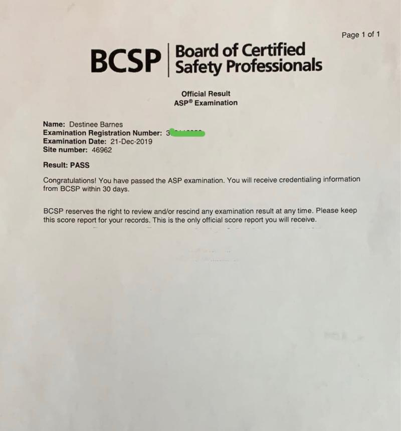 ASP ️ | Destinee Barnes, CSP, RSO | 10 comments ASP ️ | Destinee Barnes, CSP, RSO | 10 comments