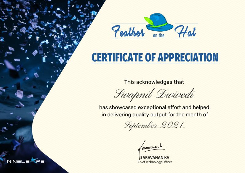 Thank you Nineleaps and Dhaval Shah. | Swapnil Dwivedi Thank you Nineleaps and Dhaval Shah. | Swapnil Dwivedi