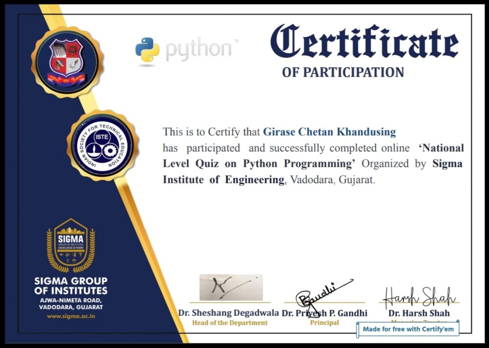 Chetan Girase on LinkedIn: #pythonprogramming Chetan Girase on LinkedIn: #pythonprogramming