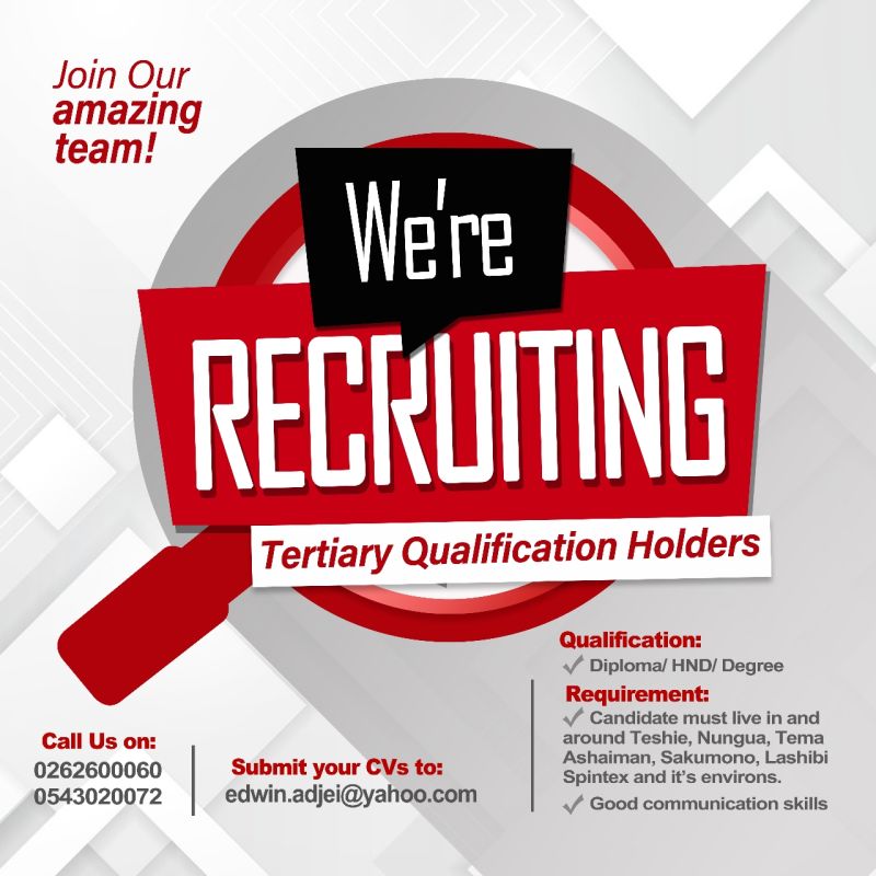 Edmond Edwin Adjei on LinkedIn: We are recruiting. Help reduce graduate ... Edmond Edwin Adjei on LinkedIn: We are recruiting. Help reduce graduate ...