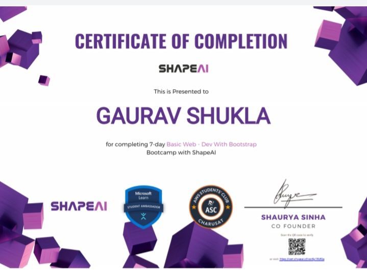 Gaurav Shukla on LinkedIn: #shapeai #html5 #css3 #bootstrap #webdevelopment Gaurav Shukla on LinkedIn: #shapeai #html5 #css3 #bootstrap #webdevelopment
