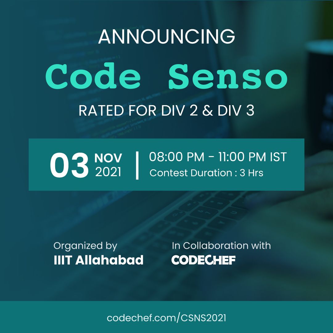 CodeChef on LinkedIn: #contest #codechef #coding #programming CodeChef on LinkedIn: #contest #codechef #coding #programming