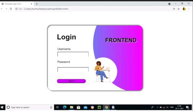 Kavitha Parasuraman on LinkedIn: Front-end login page using HTML and CSS. Kavitha Parasuraman on LinkedIn: Front-end login page using HTML and CSS.