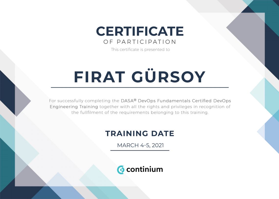 Fırat Gürsoy on LinkedIn: DASA DevOps Fundamentals Certified DevOps ... Fırat Gürsoy on LinkedIn: DASA DevOps Fundamentals Certified DevOps ...
