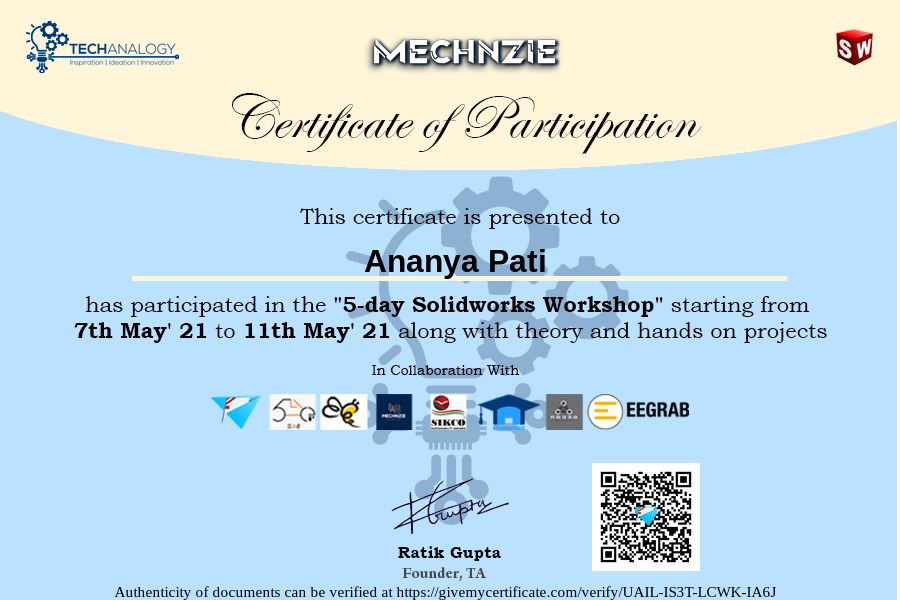 Ananya Pati on LinkedIn: #solidworks #workshop #techanalogy #mechnzie # ... Ananya Pati on LinkedIn: #solidworks #workshop #techanalogy #mechnzie # ...