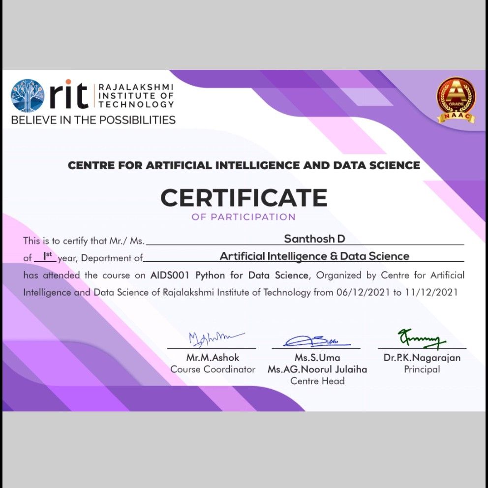 Santhosh D on LinkedIn: #python #pythonprogramming #datascience Santhosh D on LinkedIn: #python #pythonprogramming #datascience