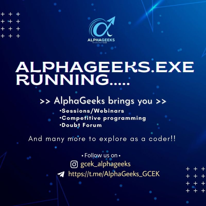 Alphageeks(GCEK Coding Club) on LinkedIn: #alphageeks #coding #team # ... Alphageeks(GCEK Coding Club) on LinkedIn: #alphageeks #coding #team # ...