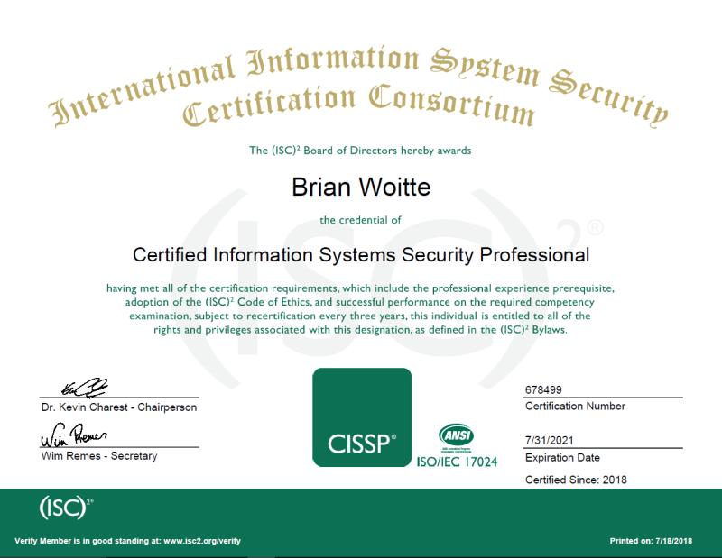 Brian Woitte on LinkedIn: Now we're cooking! #Cybersecurity #CISSP | 34 ... Brian Woitte on LinkedIn: Now we're cooking! #Cybersecurity #CISSP | 34 ...