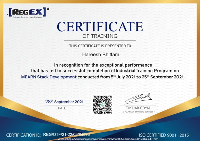 HAREESH BHITTAM on LinkedIn: #givemycertificate #community #regex # ... HAREESH BHITTAM on LinkedIn: #givemycertificate #community #regex # ...