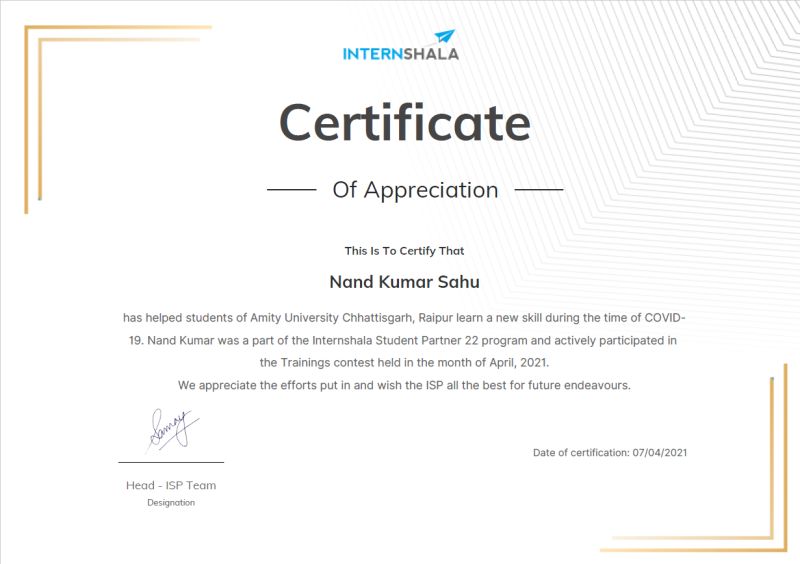 #internshala #internshalastudentpartner | Nand Kumar Sahu #internshala #internshalastudentpartner | Nand Kumar Sahu