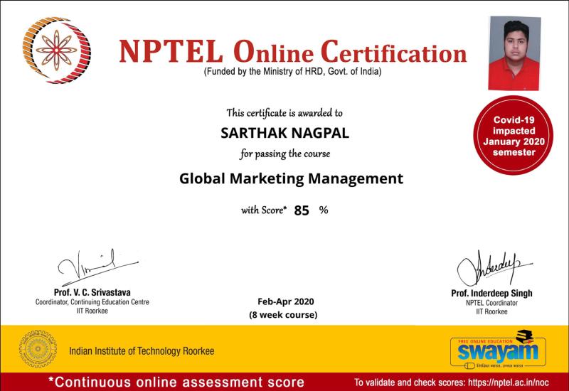 Sarthak Nagpal on LinkedIn: #completed #nptel #certification # ... Sarthak Nagpal on LinkedIn: #completed #nptel #certification # ...