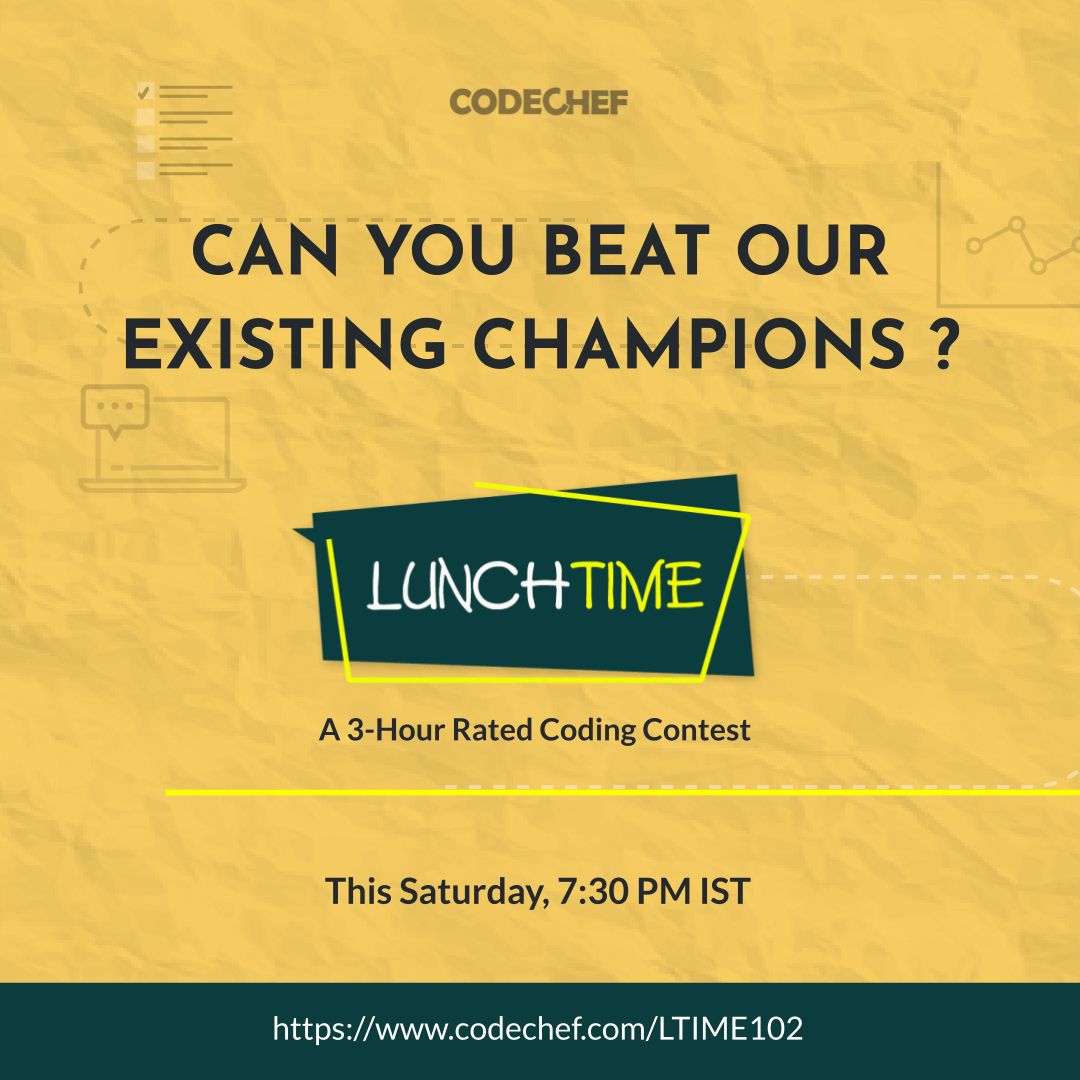 CodeChef on LinkedIn: #codechef #competitveprogramming #coding CodeChef on LinkedIn: #codechef #competitveprogramming #coding