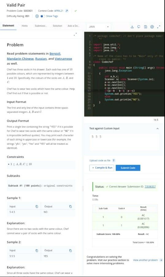 Shruthi S on LinkedIn: #coding #codechef #100daysofcodechallenge #java ... Shruthi S on LinkedIn: #coding #codechef #100daysofcodechallenge #java ...