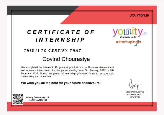 Govind Chourasiya on LinkedIn: #internship #businessdevelopment #intern ... Govind Chourasiya on LinkedIn: #internship #businessdevelopment #intern ...