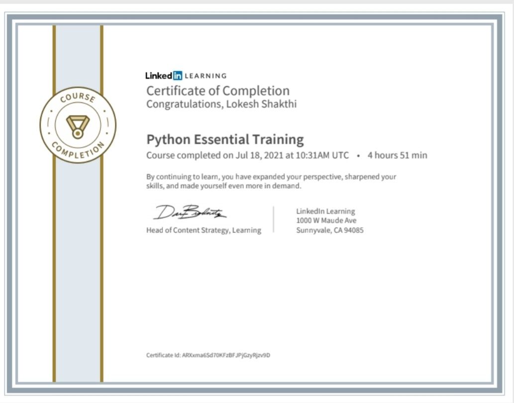 Lokesh Shakthi on LinkedIn: #python #pythonprogramming #learning Lokesh Shakthi on LinkedIn: #python #pythonprogramming #learning