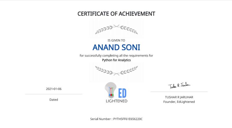 Anand Soni on LinkedIn: #neverstoplearning #python #analytics # ... Anand Soni on LinkedIn: #neverstoplearning #python #analytics # ...