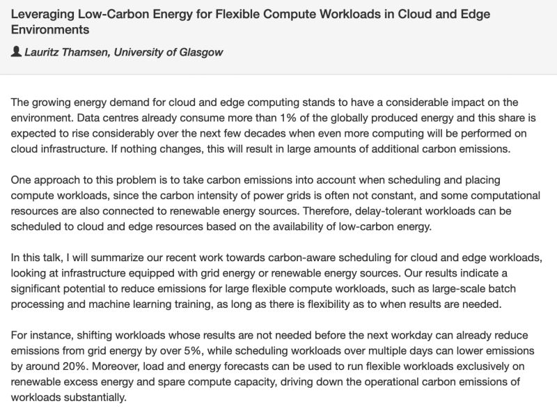 Lauritz Thamsen on LinkedIn: I will present our work on carbon-aware ... Lauritz Thamsen on LinkedIn: I will present our work on carbon-aware ...