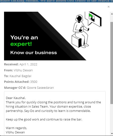 Kaushal Bagdai on LinkedIn: #lifeatnielseniq #recognitions #bravo #thankyou Kaushal Bagdai on LinkedIn: #lifeatnielseniq #recognitions #bravo #thankyou