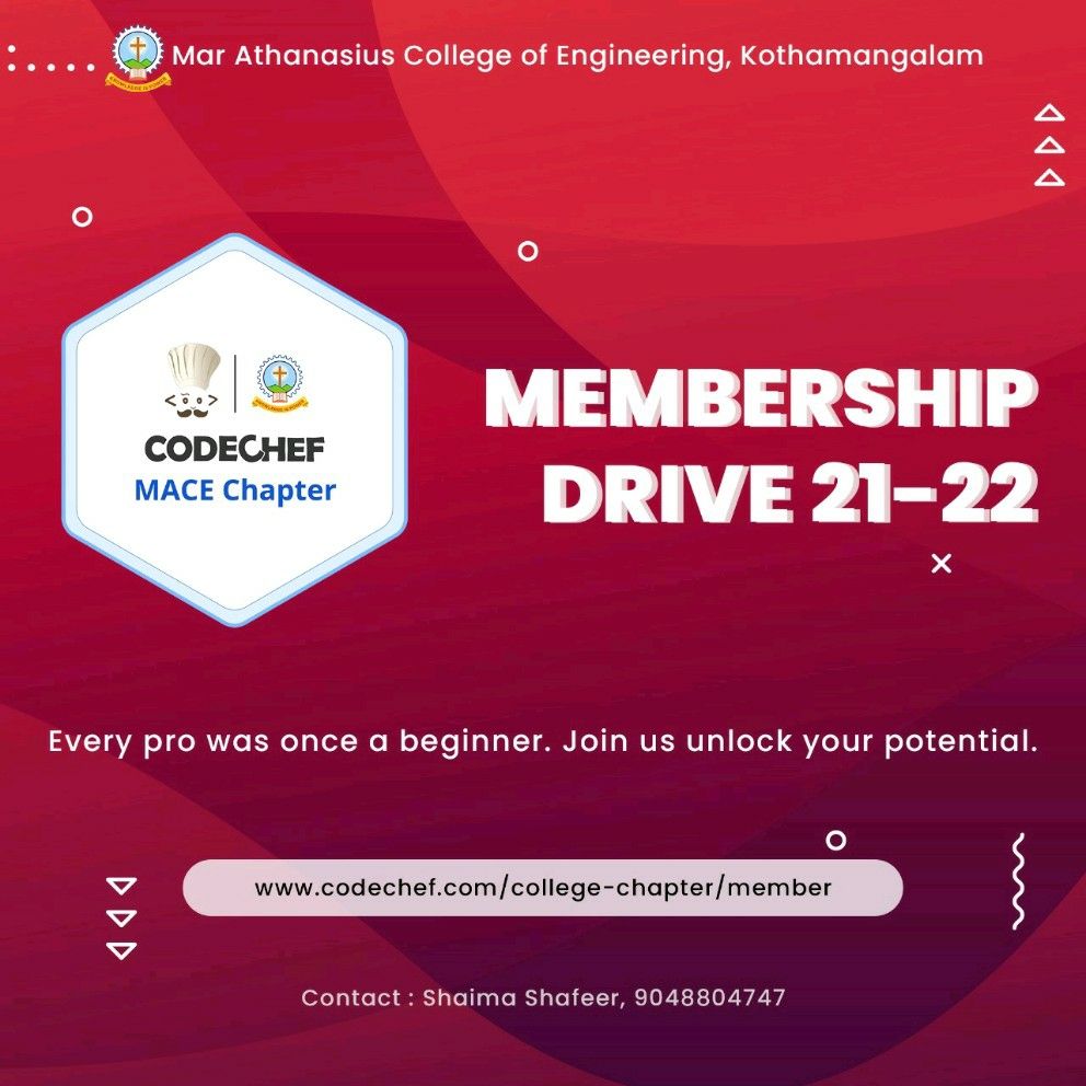 CodeChef MACE Chapter on LinkedIn: #learning #codechef #coding CodeChef MACE Chapter on LinkedIn: #learning #codechef #coding