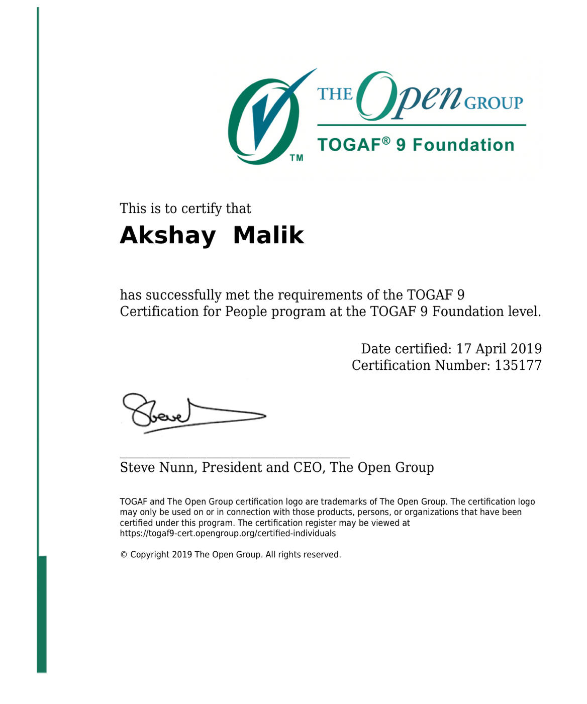 Akshay Malik on LinkedIn: Completed my TOGAF Foundation Akshay Malik on LinkedIn: Completed my TOGAF Foundation