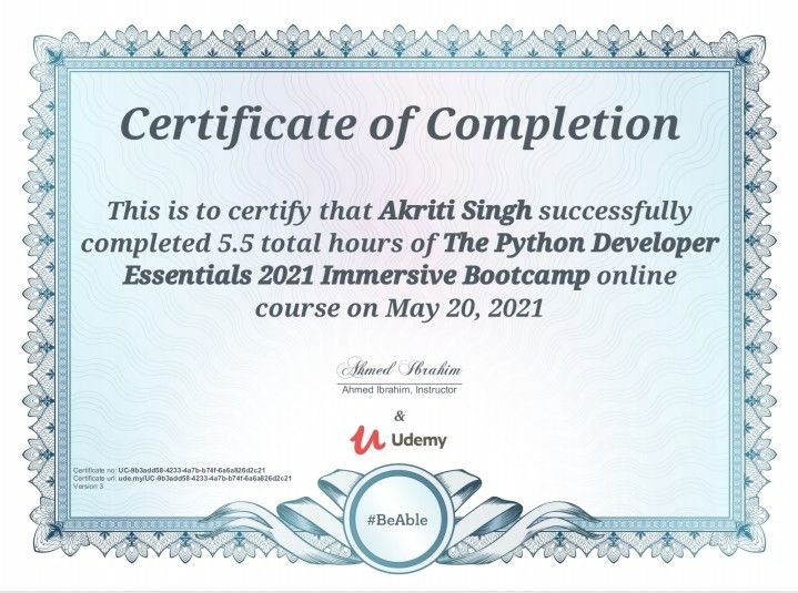 Akriti Singh on LinkedIn: Completed Certification of Akriti Singh on LinkedIn: Completed Certification of