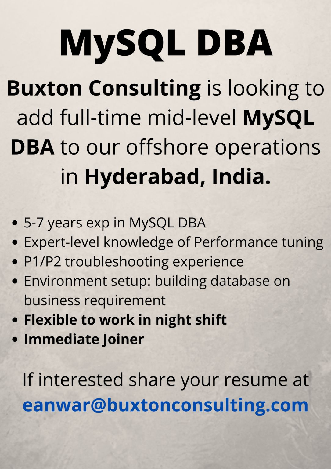 Buxton Consulting on LinkedIn: #mysql #mysqldba Buxton Consulting on LinkedIn: #mysql #mysqldba