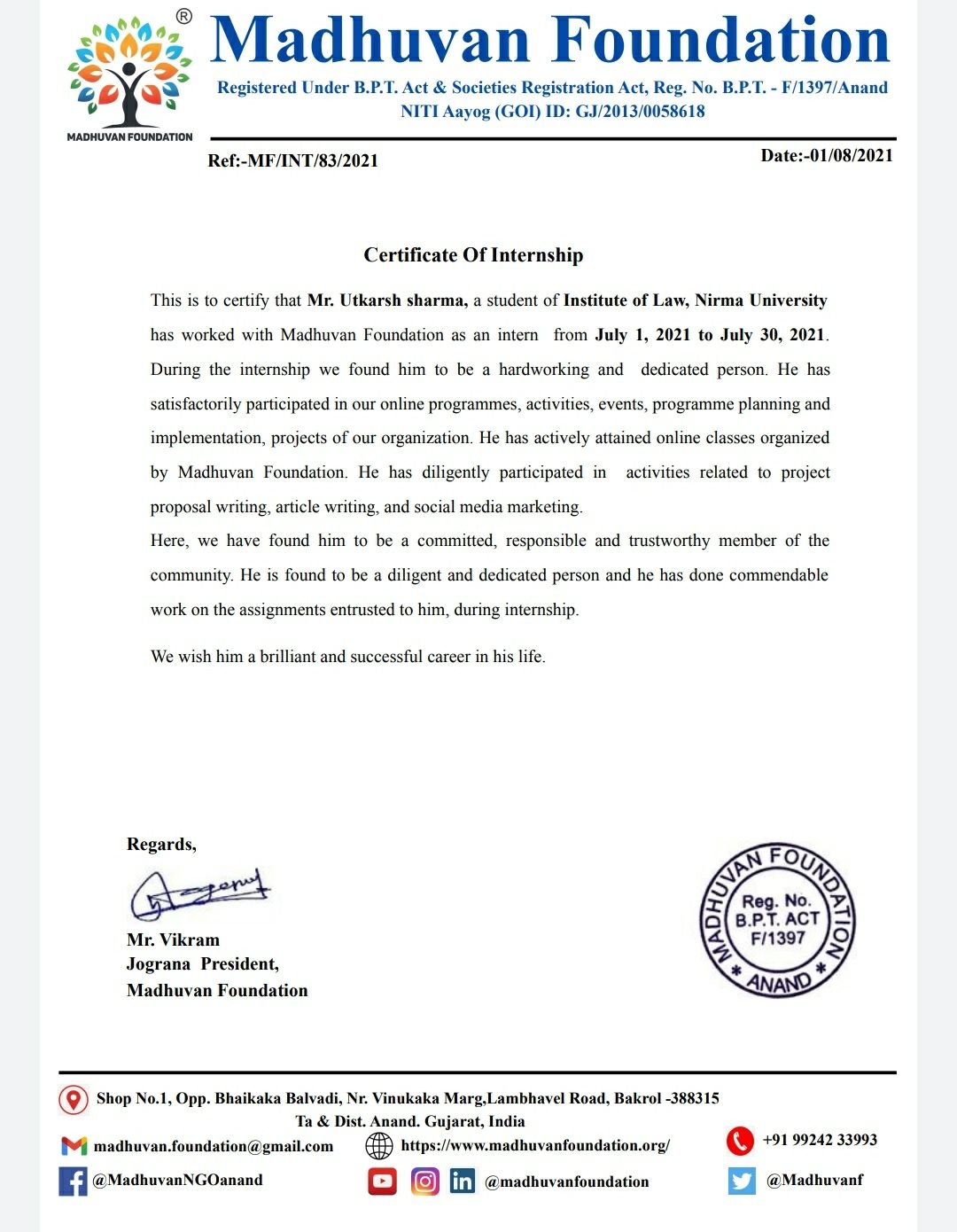 Utkarsh Sharma on LinkedIn: #internship #ngos #law #connections # ... Utkarsh Sharma on LinkedIn: #internship #ngos #law #connections # ...