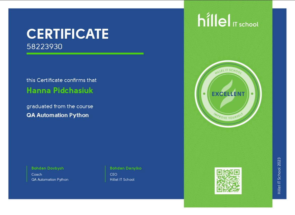 Hanna Pidchasiuk on LinkedIn: #qa #automation #python Hanna Pidchasiuk on LinkedIn: #qa #automation #python