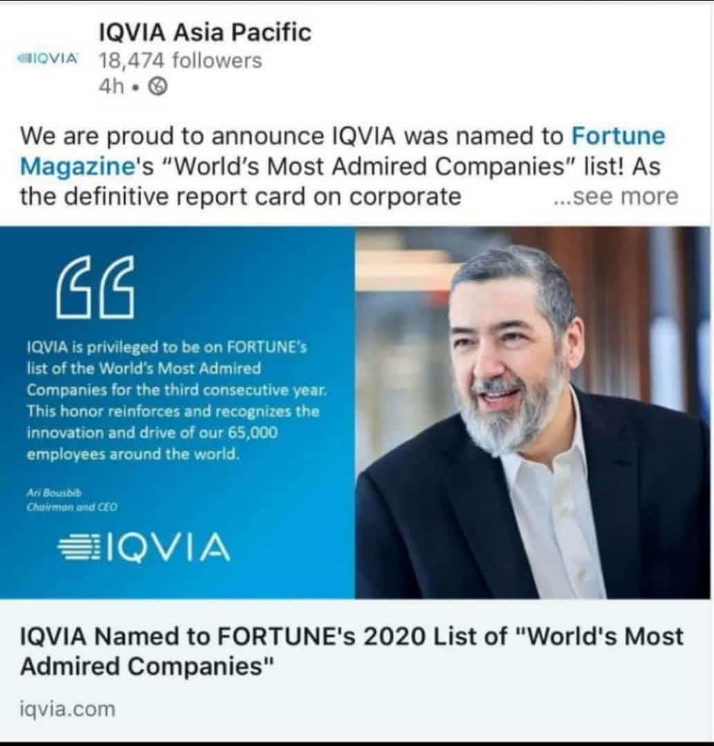 Srinivasa Rao Gedala on LinkedIn: Proud to be an IQVIA ian! Srinivasa Rao Gedala on LinkedIn: Proud to be an IQVIA ian!