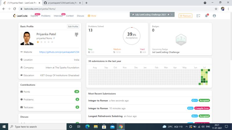 Priyanka Patel on LinkedIn: #leetcode #summerinternship2021 #mcakiet # ... Priyanka Patel on LinkedIn: #leetcode #summerinternship2021 #mcakiet # ...