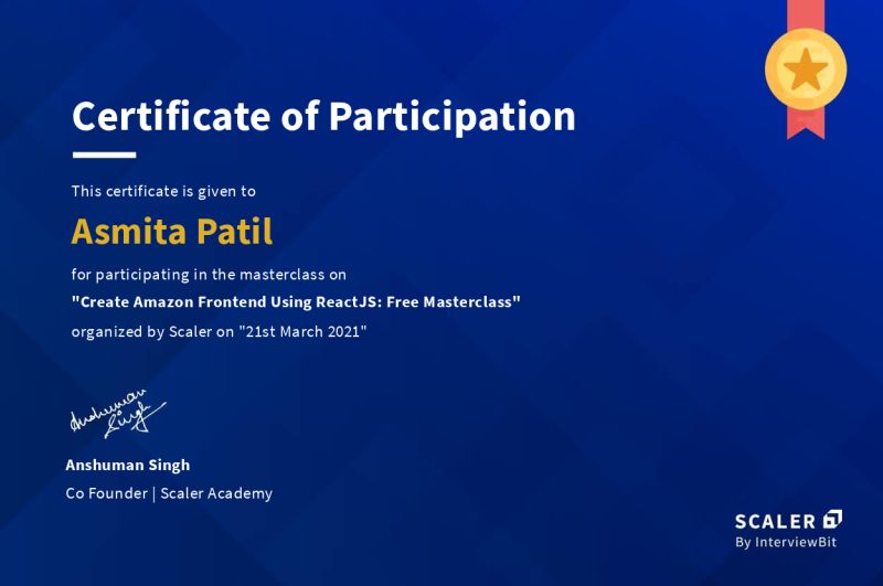 Asmita Patil on LinkedIn: Certificate of Participation Asmita Patil on LinkedIn: Certificate of Participation