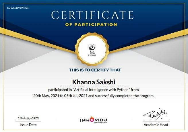 Sakshi Khanna on LinkedIn: #artificialintelligence #python # ... Sakshi Khanna on LinkedIn: #artificialintelligence #python # ...