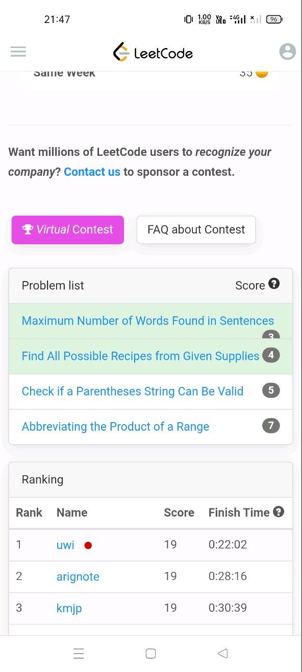 Milind Gupta on LinkedIn: #leetcode #biweekly | 11 comments Milind Gupta on LinkedIn: #leetcode #biweekly | 11 comments