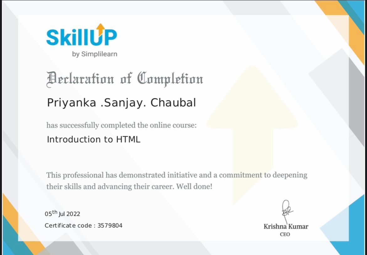 Priyanka Chaubal on LinkedIn: I am happy to announce I have completed ... Priyanka Chaubal on LinkedIn: I am happy to announce I have completed ...