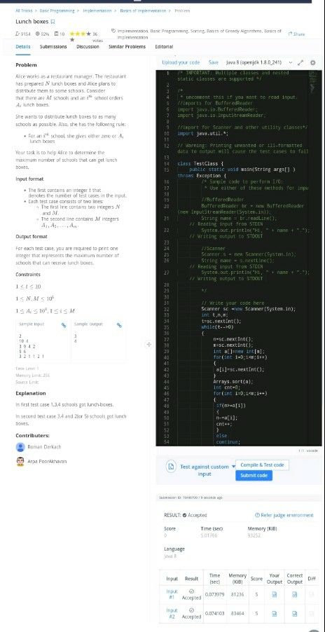 Shruthi S on LinkedIn: #coding #hackerearth #happycoding #java ... Shruthi S on LinkedIn: #coding #hackerearth #happycoding #java ...