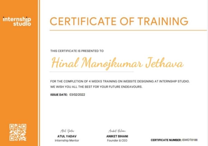Hinal Jethava on LinkedIn: #internship #internship2022 #learning # ... Hinal Jethava on LinkedIn: #internship #internship2022 #learning # ...