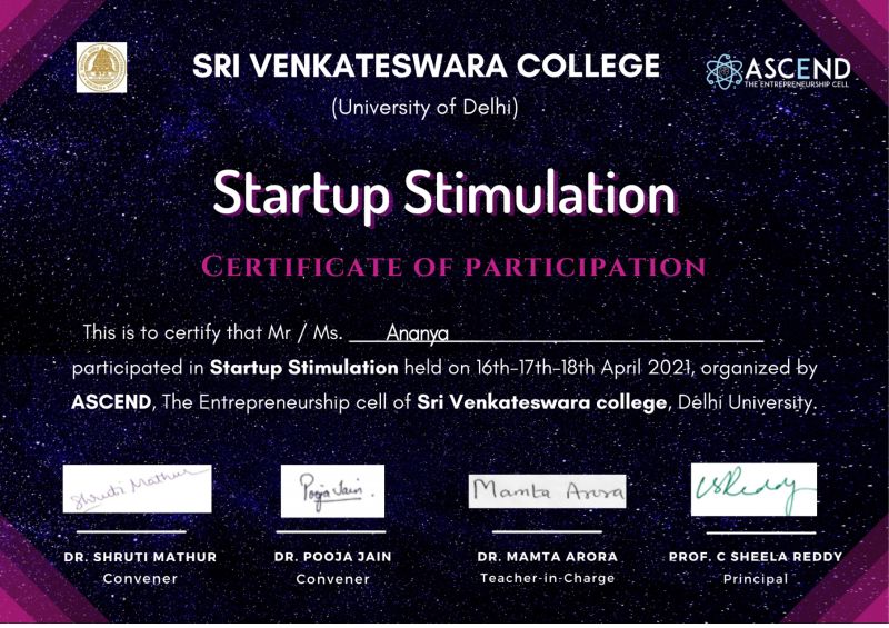 ASCEND - E Cell, Sri Venkateswara College | Ananya Pati ASCEND - E Cell, Sri Venkateswara College | Ananya Pati