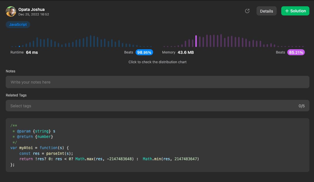Joshua Opata on LinkedIn: Leetcode: String to Integer (atoi) https ... Joshua Opata on LinkedIn: Leetcode: String to Integer (atoi) https ...