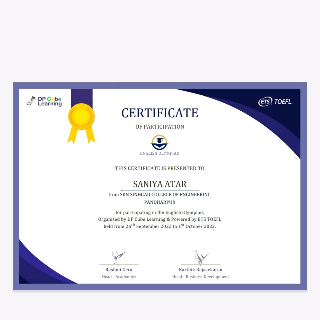 Saniya Atar on LinkedIn: #englisholympiad Saniya Atar on LinkedIn: #englisholympiad