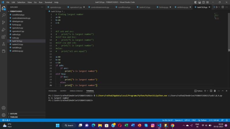 VISHWANATH RATHOD B on LinkedIn: Task 7: finding largest number usion ... VISHWANATH RATHOD B on LinkedIn: Task 7: finding largest number usion ...