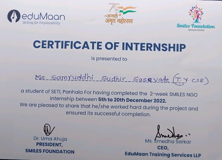 Samruddhi Sasavade posted on LinkedIn Samruddhi Sasavade posted on LinkedIn