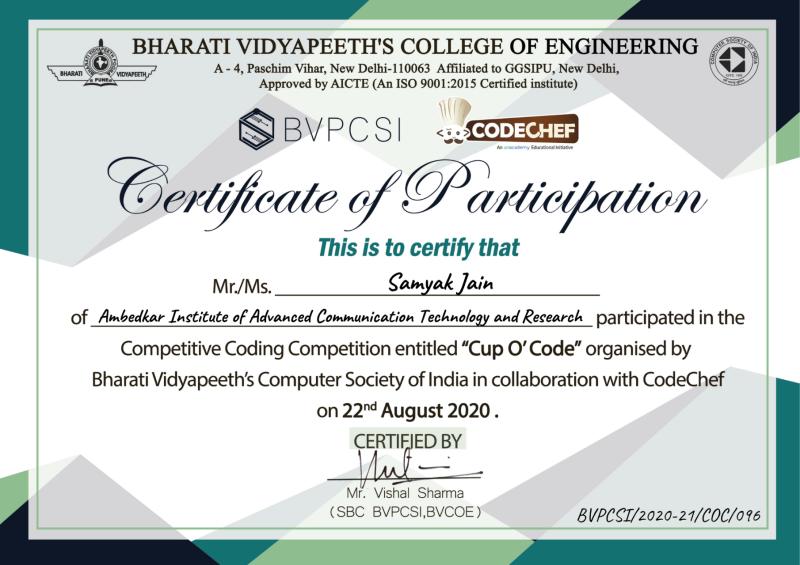 Samyak Jain on LinkedIn: #competitivecoding Samyak Jain on LinkedIn: #competitivecoding