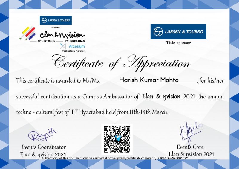 Harish Kumar Mahto on LinkedIn: #iithyderabad #elan #givemycertificate ... Harish Kumar Mahto on LinkedIn: #iithyderabad #elan #givemycertificate ...