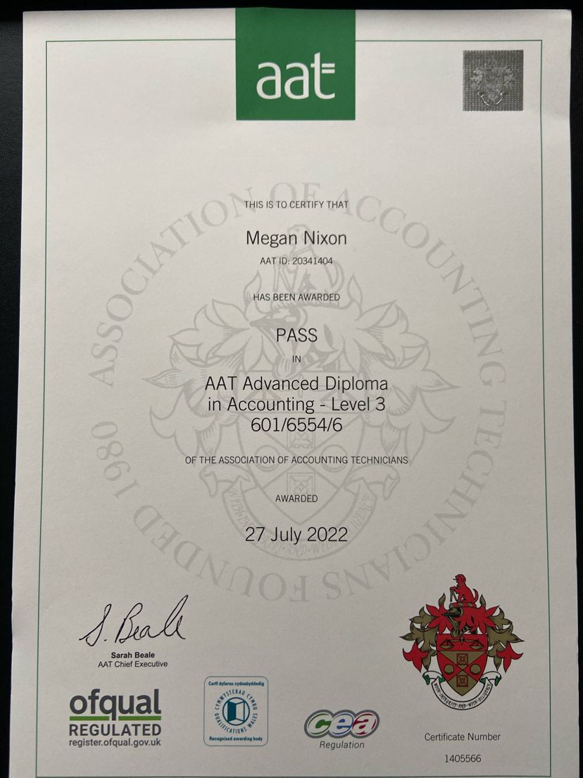 Finally received my certificate for my AAT Level 3 π₯³ Just missed out on ... Finally received my certificate for my AAT Level 3 π₯³ Just missed out on ...