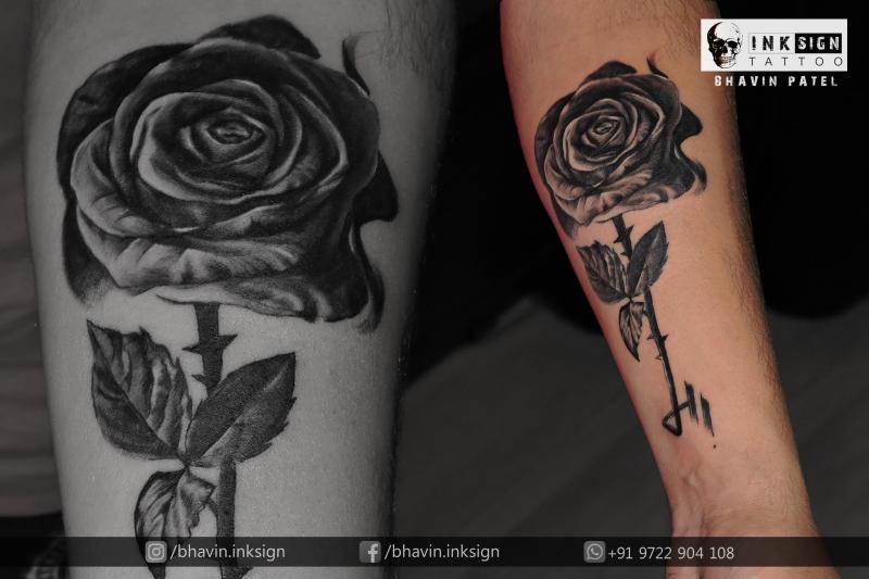 Rose Tattoo Done By : Bhavin Patel ( Professional Tattoo Artist) At ... Rose Tattoo Done By : Bhavin Patel ( Professional Tattoo Artist) At ...