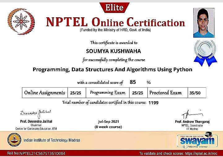 Soumya Kushwaha on LinkedIn: #programming #python #nptel Soumya Kushwaha on LinkedIn: #programming #python #nptel