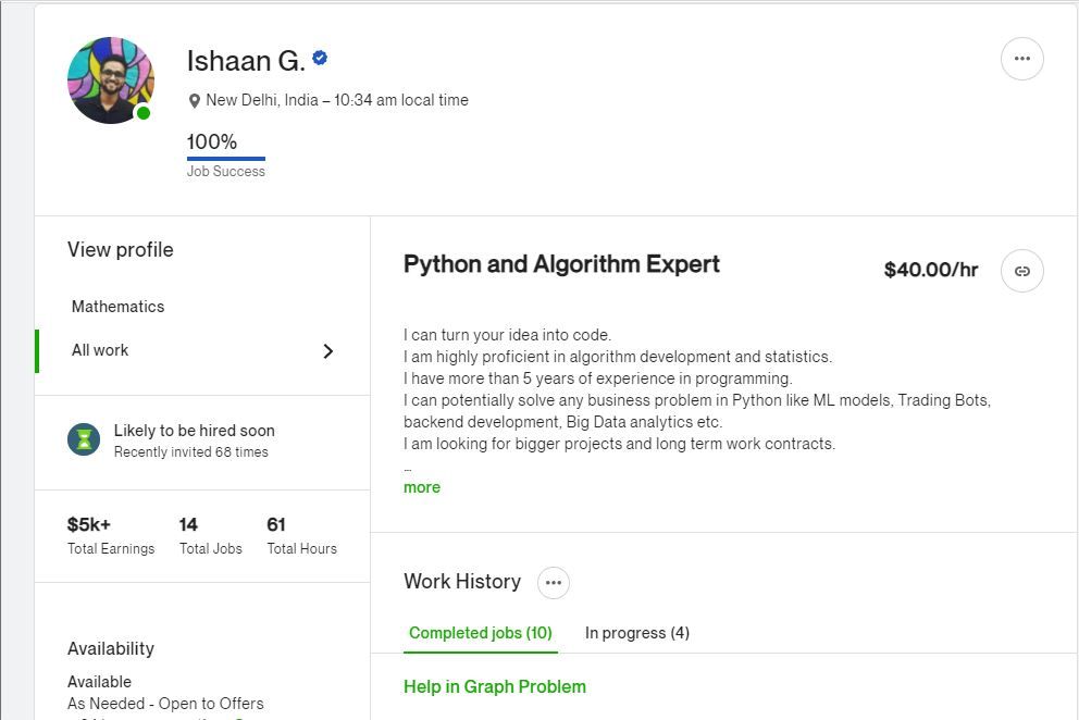 Ishaan Gupta on LinkedIn: #upwork #freelancing #coding #python # ... Ishaan Gupta on LinkedIn: #upwork #freelancing #coding #python # ...