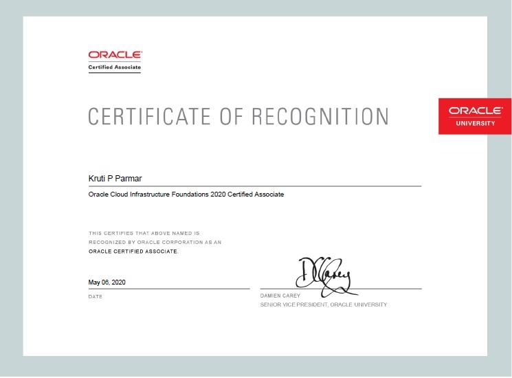 Kruti Parmar on LinkedIn: #cloud #oracle #oraclecloud #oci #certified # ... Kruti Parmar on LinkedIn: #cloud #oracle #oraclecloud #oci #certified # ...